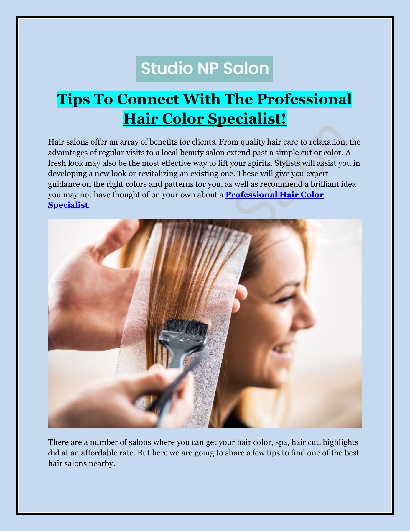 Professional Hair Color Specialist | Studio NP Salon - studionpsalon01 ...
