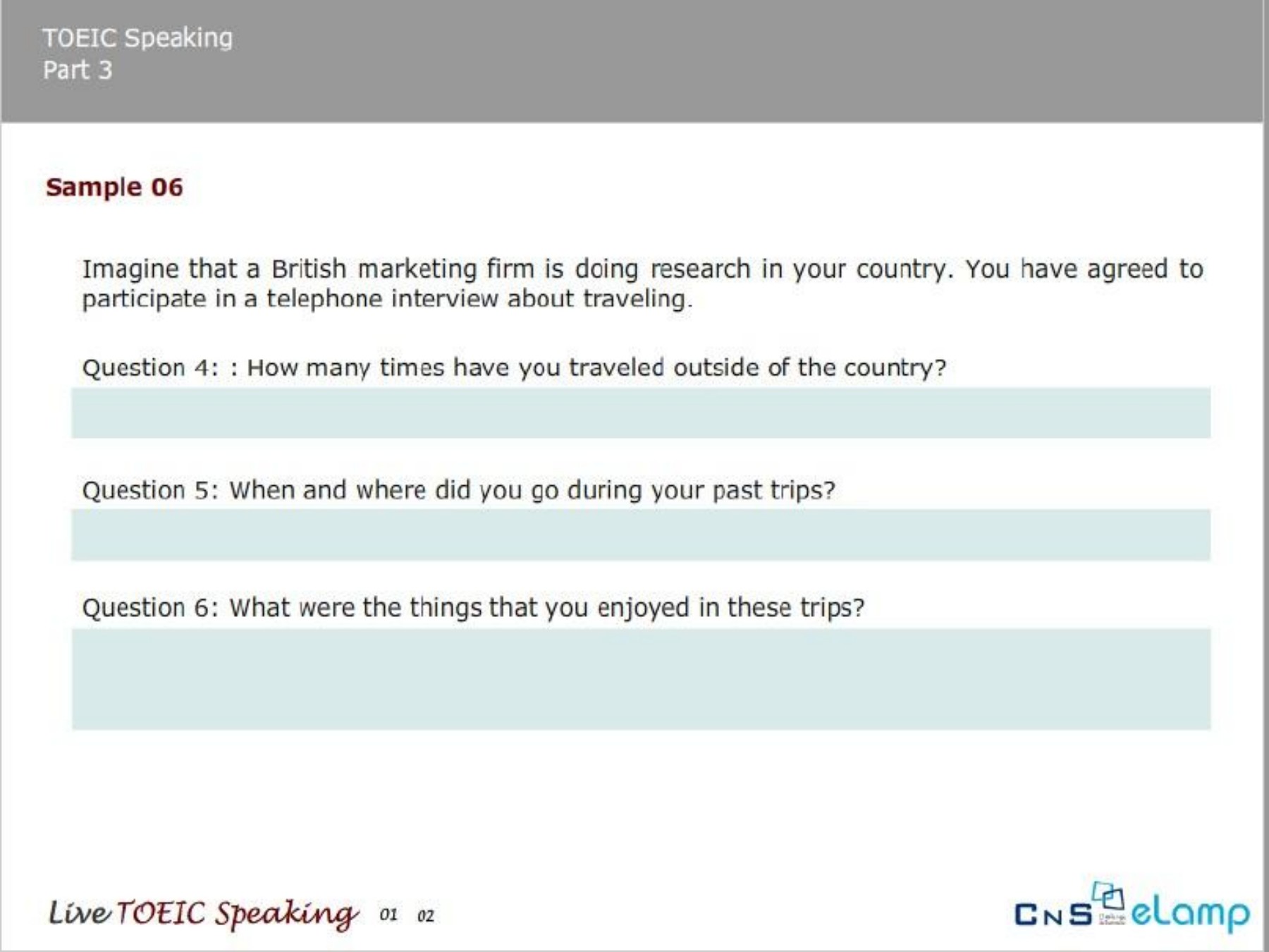 live TOEIC Speaking3 - english - Page 6 | Flip PDF Online | PubHTML5