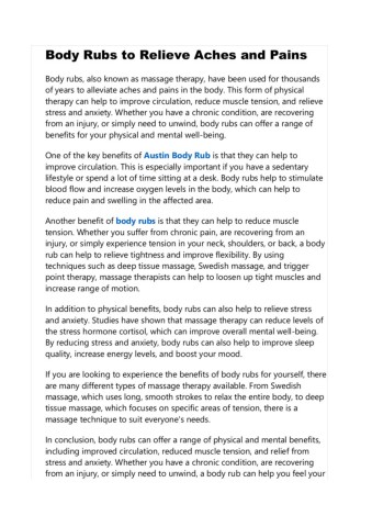 Austin Body Rub - info.rubrankings - Page 1 - 3 | Flip PDF Online ...