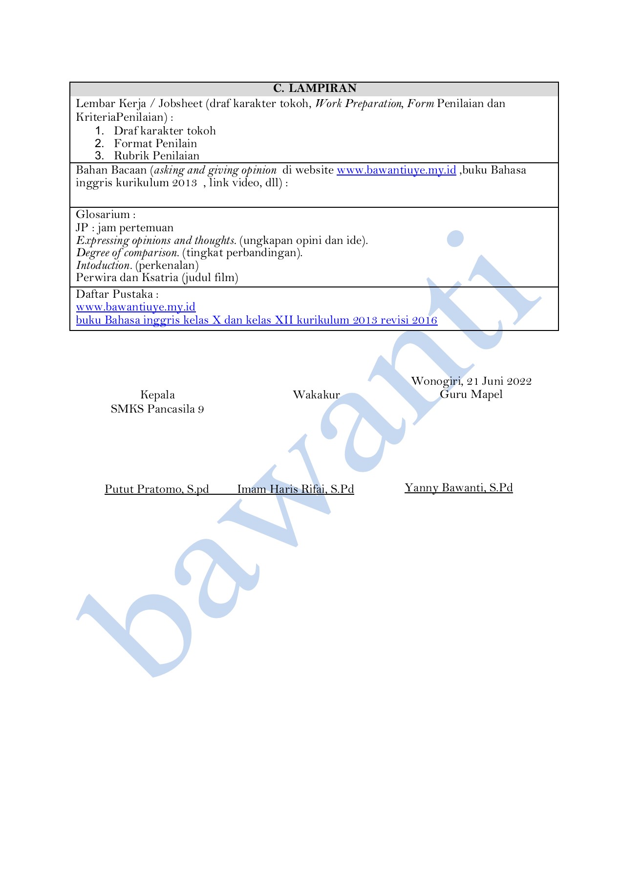 PERENCANAAN PEMBELAJARAN SMK PAKET C MODIFIKASI MODUL AJAR - Bawanti Uye - Halaman 9 | PDF ...