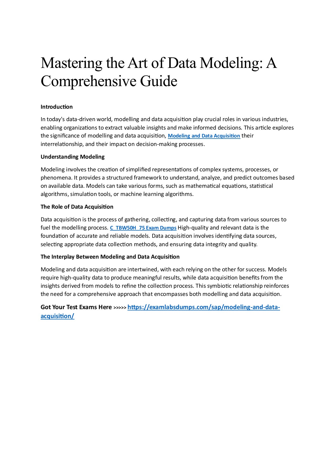 The Power of Modeling: A Data Acquisition Perspective - rigiyo6253 ...
