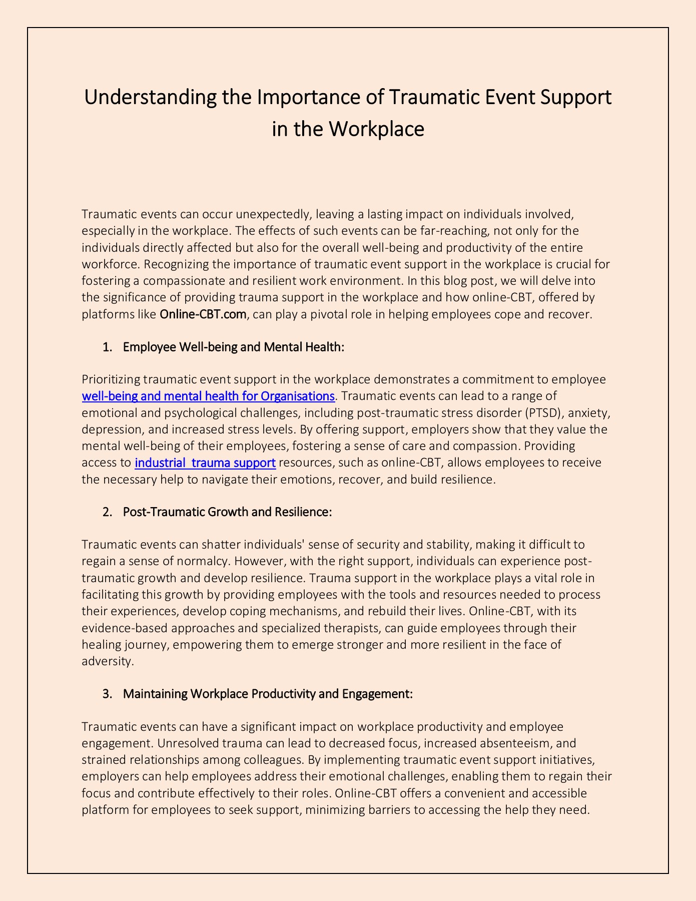 Understanding the Importance of Traumatic Event Support in the ...