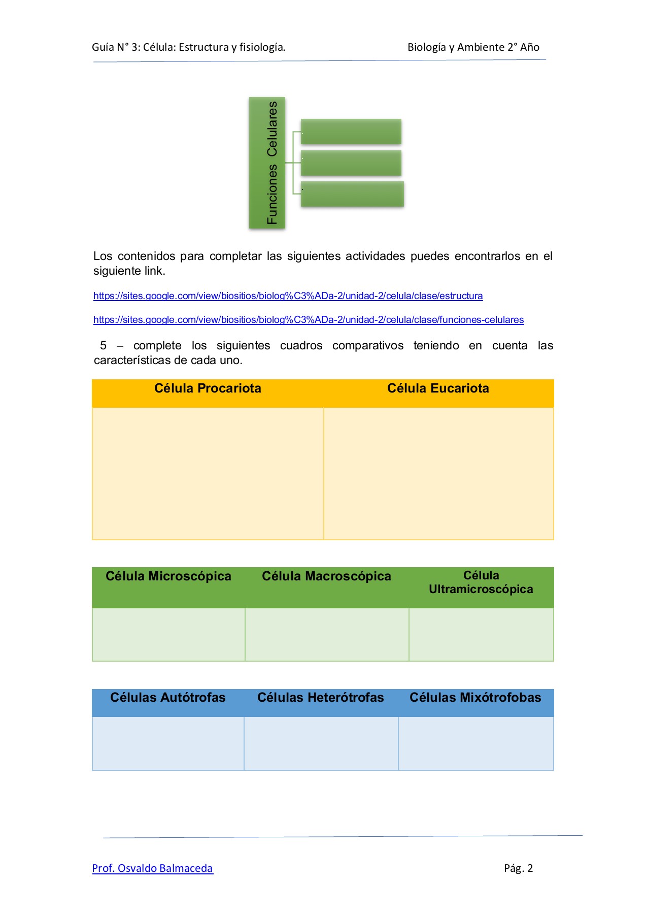 Guia N° 3 Celula - Luciano Guerra - Página 2 | Flip PDF en línea | PubHTML5