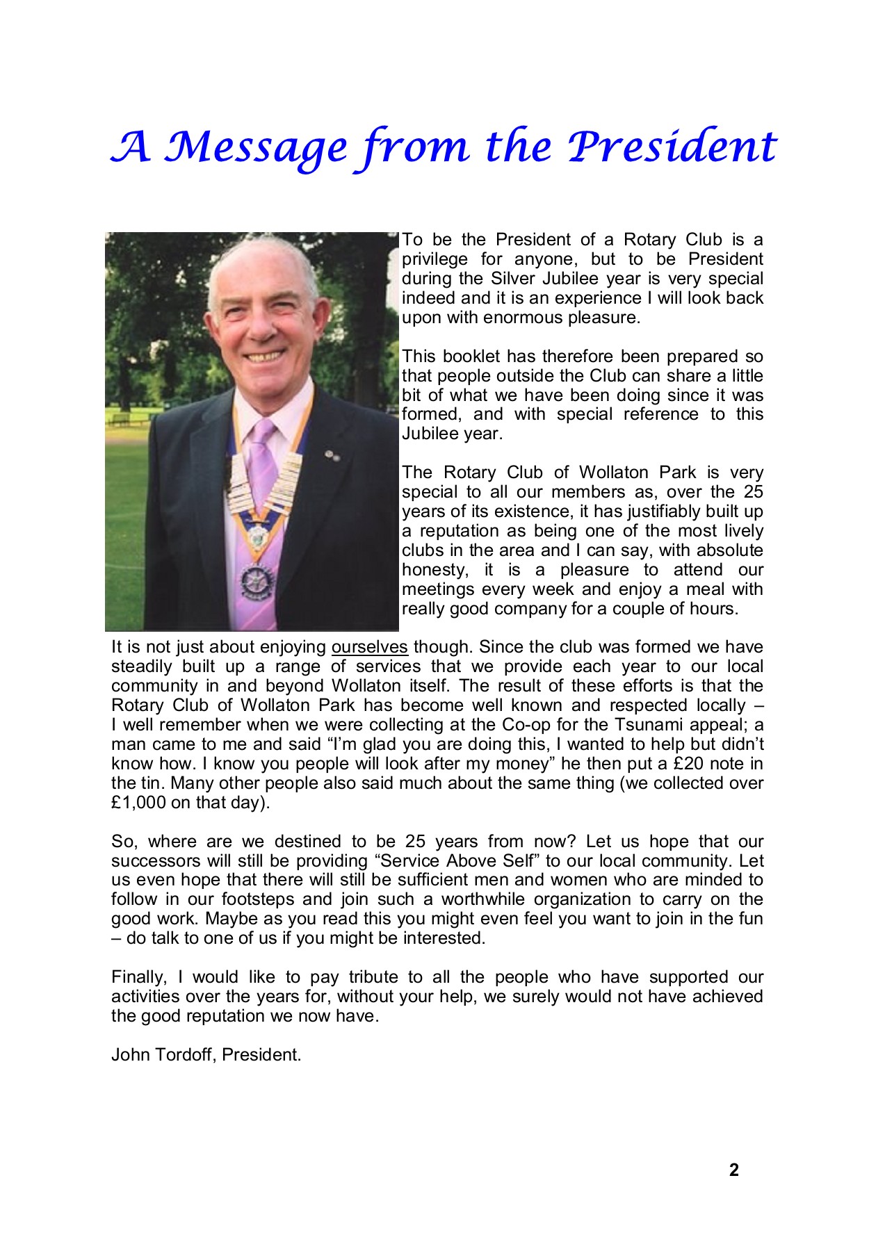 Wollaton Park Rotary Club Silver Jubilee brochure - David Pedlar - Page ...