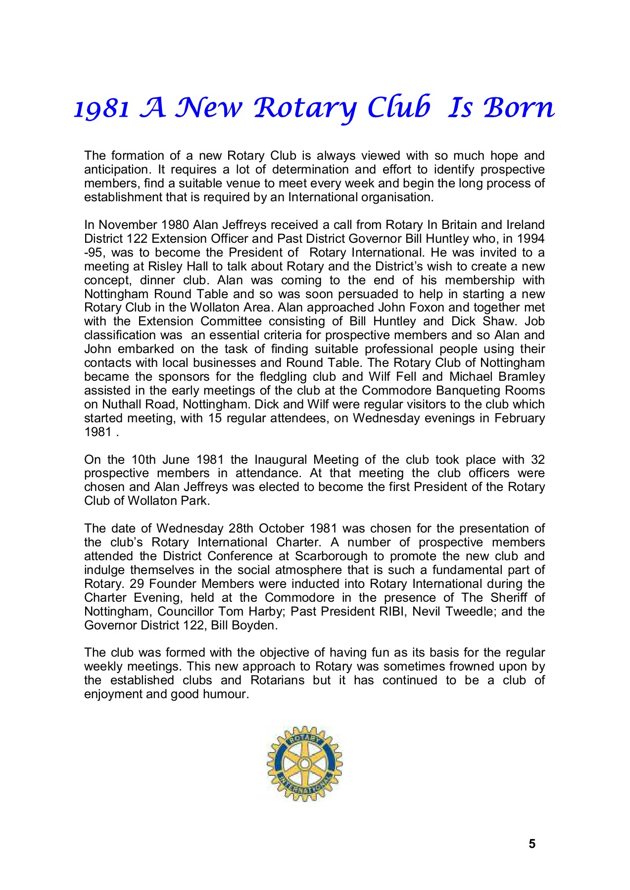 Wollaton Park Rotary Silver Jubilee brochure - David Pedlar - Page 5 ...