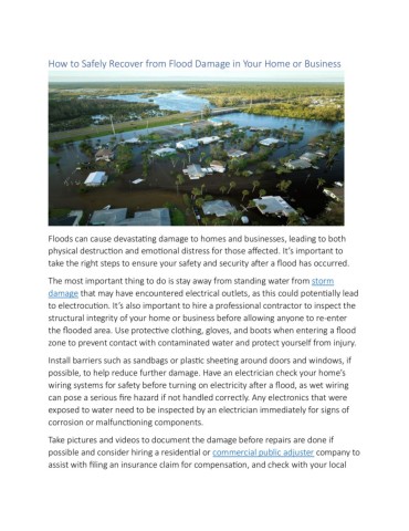 How to Safely Recover from Flood Damage in Your Home or Business2