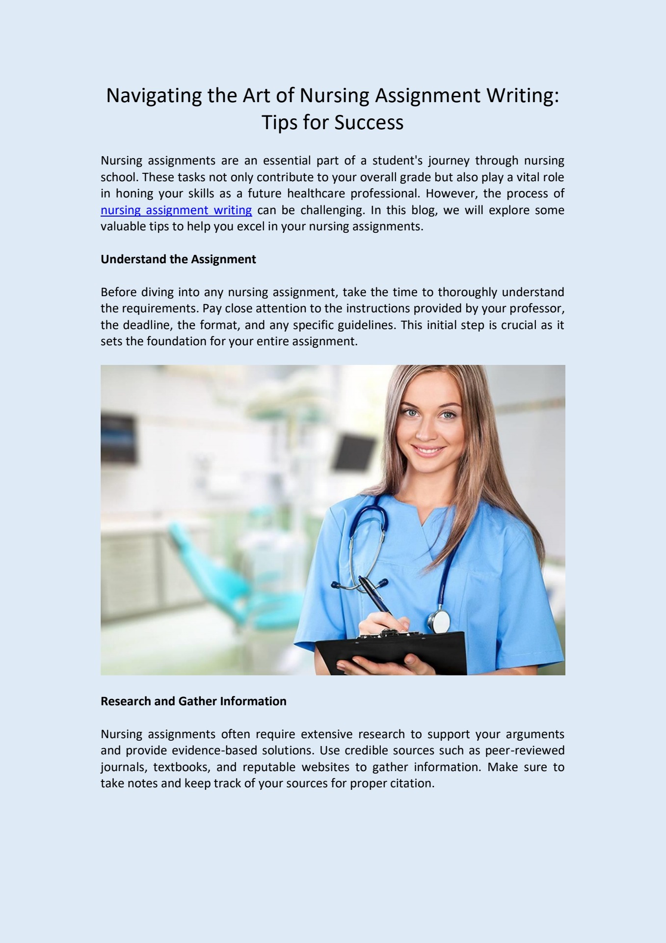 Navigating the Art of Nursing Assignment Writing - My proassignment ...