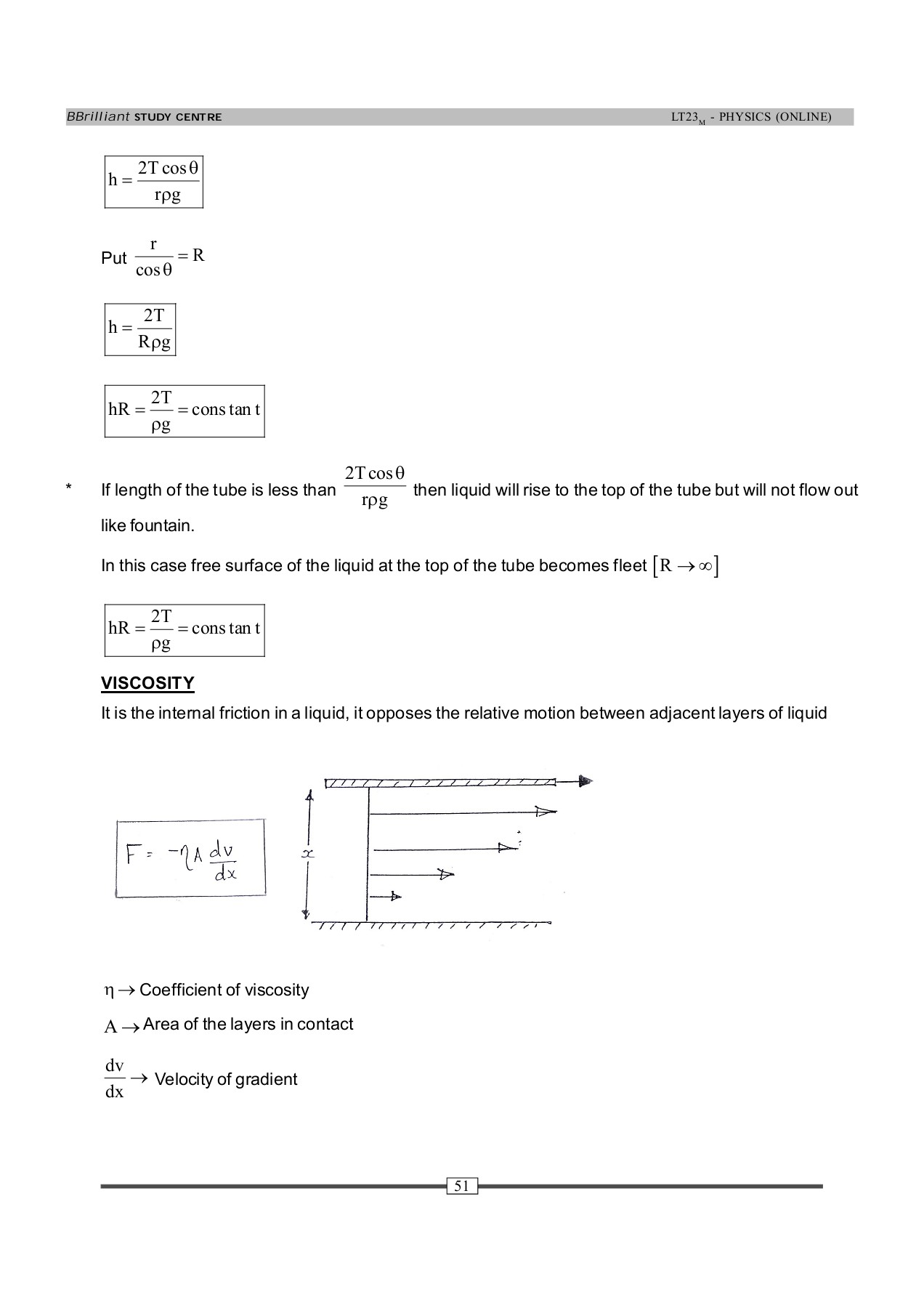 MECHANICAL PROPERTIES OF FLUID AND LIQUID - Lecture Notes - Willington ...