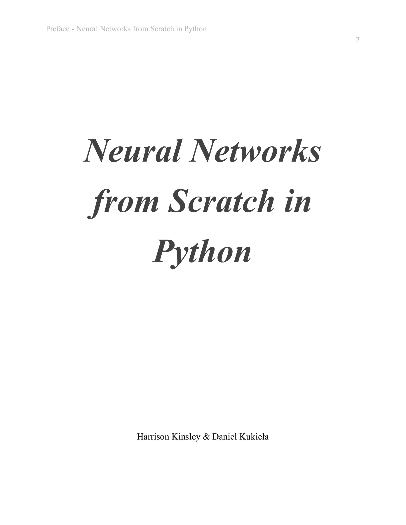 Neural Networks from Scratch in Python - Willington Island - Page 1 ...