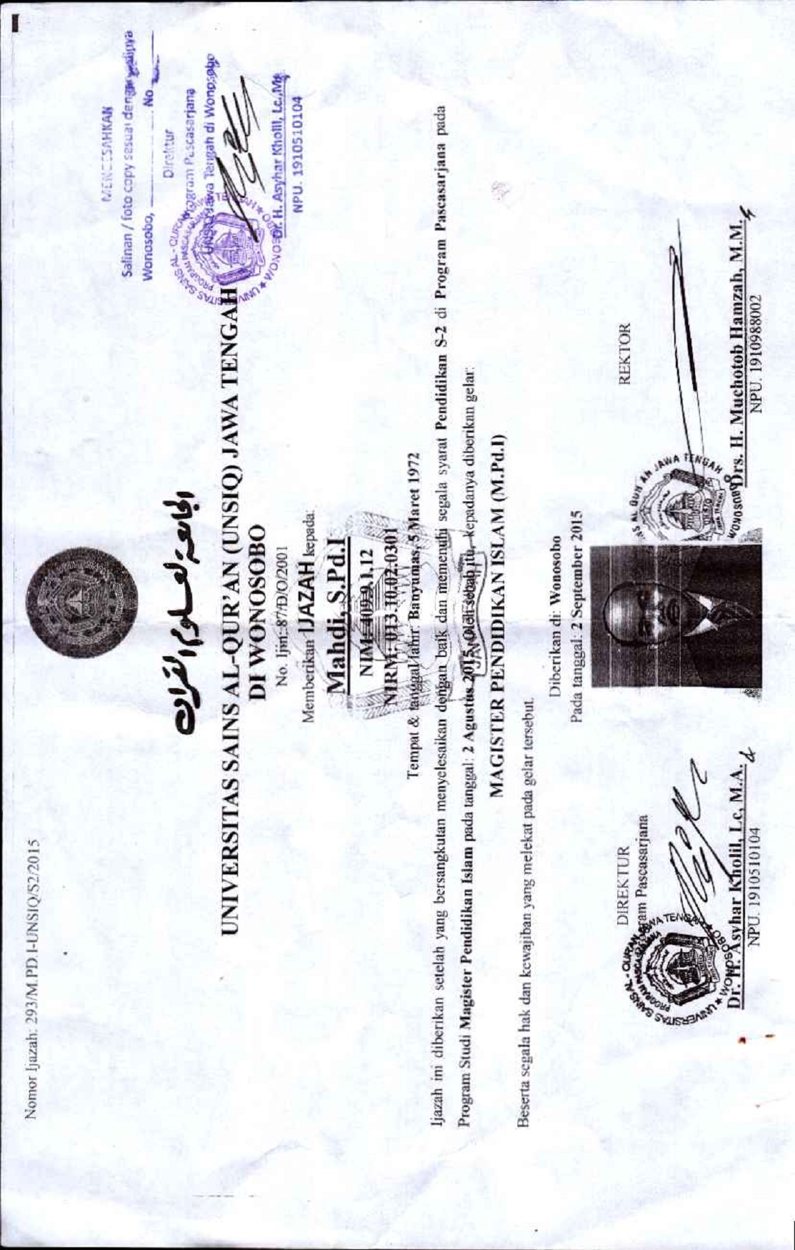 150275326-ijazah S2 - hilmi Mahdi - Muka Surat 1 - 2 | Membalik PDF ...