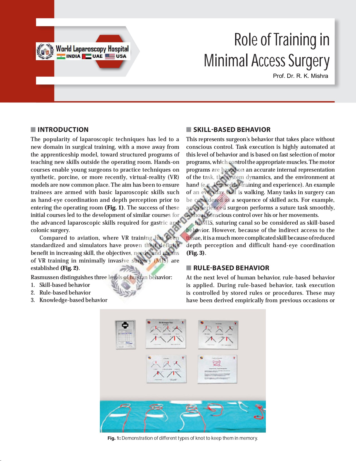 Role of Training in Minimal Access Surgery ...