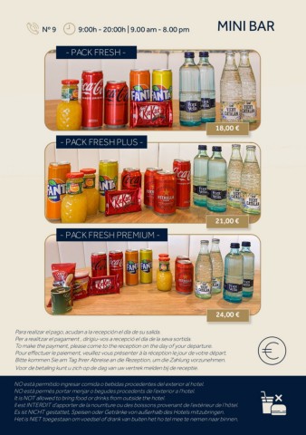 Packs Minibar - L'AZURE hotel