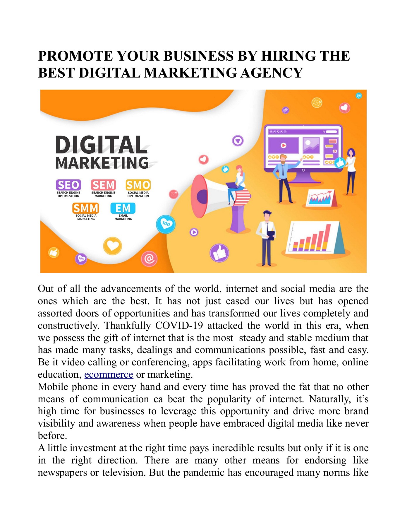 PROMOTE YOUR BUSINESS BY HIRING THE BEST DIGITAL MARKETING AGENCY ...
