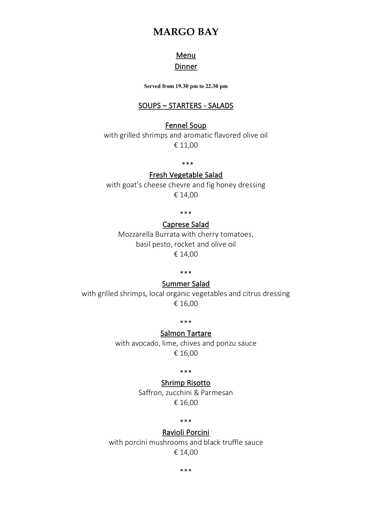 Margo Bay_Dinner Menu_2022_ENG - Grecotel - Page 1 - 4 | Flip PDF ...