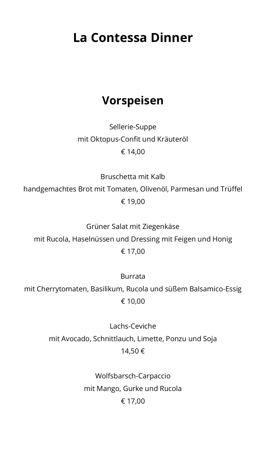 La Contessa Menu DE - Grecotel - Seite 1 - 5 | Daumenkino PDF Online ...