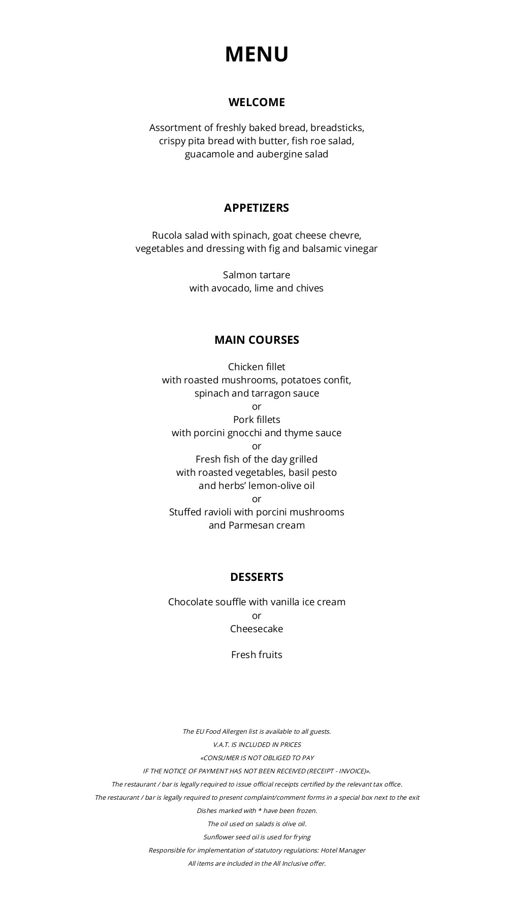 To Nissi Menu EN - chytas - Page 1 - 1 | Flip PDF Online | PubHTML5