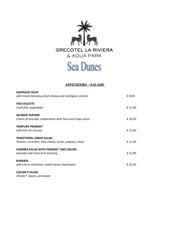 Sea Dunes Menu ENG 2022 - Grecotel - Page 1 - 5 | Flip PDF Online ...