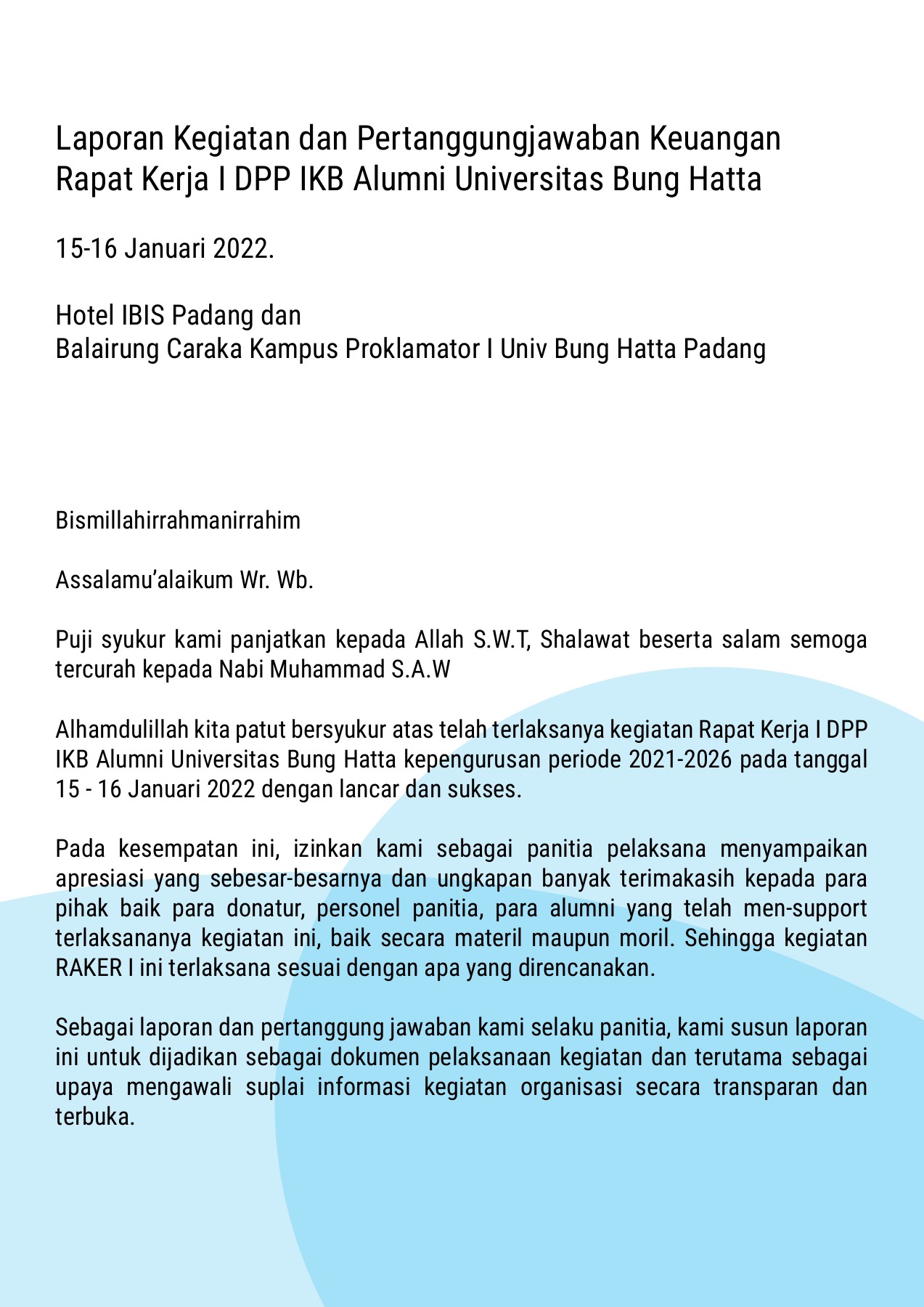 Draft Laporan Raker - Yulef Dian - Kaca 3 | PDF Online | PubHTML5