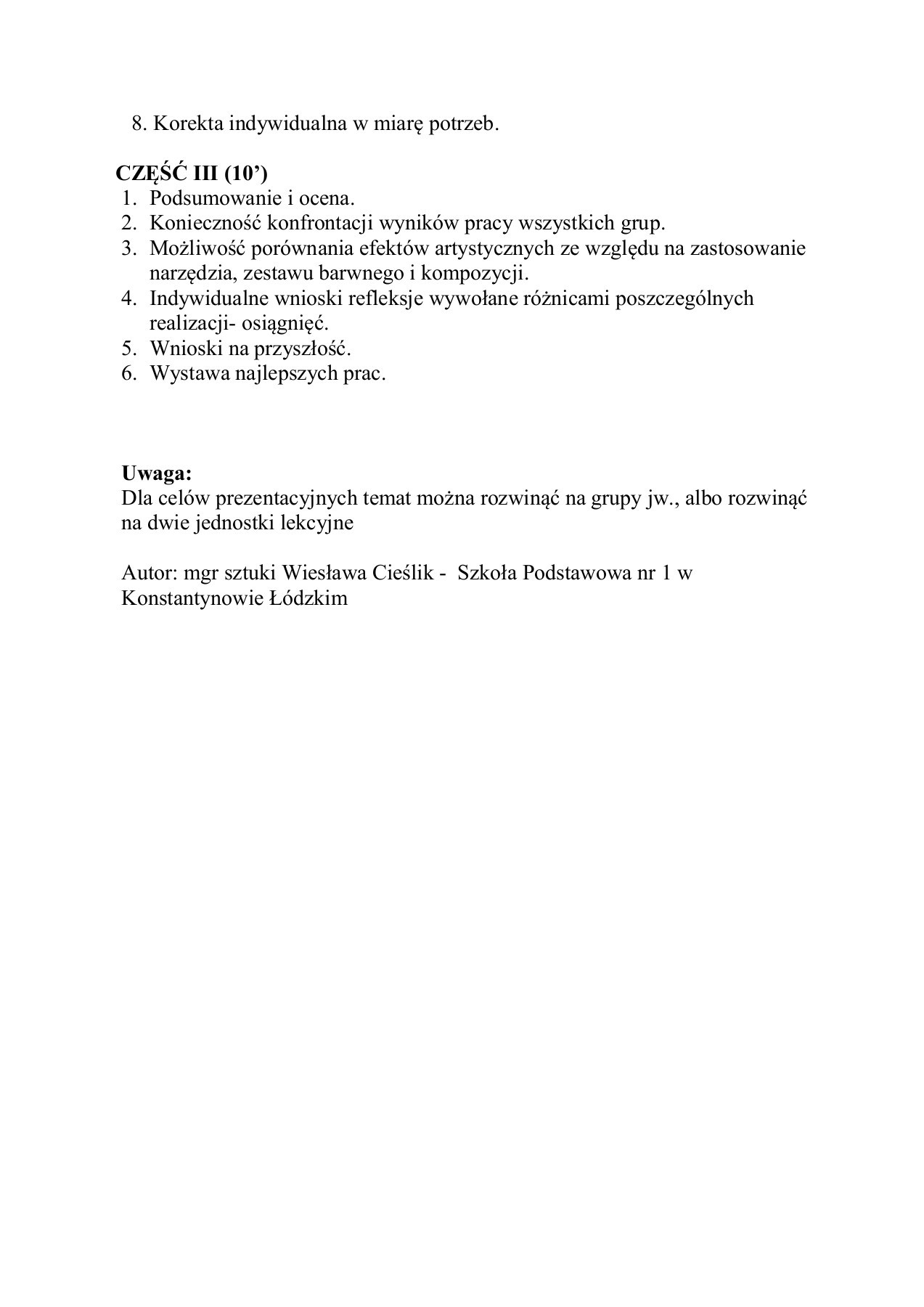 SCENARIUSZ LEKCJI PLASTYKI klasa I gimnazjum - marzenawoj - Strony 4 | Przerzucanie PDF Online ...