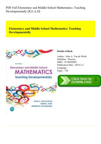 PDF Full Elementary and Middle School Mathematics Teaching ...