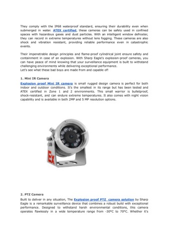 A Simple Guide to the Different Types of Ex-Proof Cameras - SharpEagle Technology - Page 3 ...
