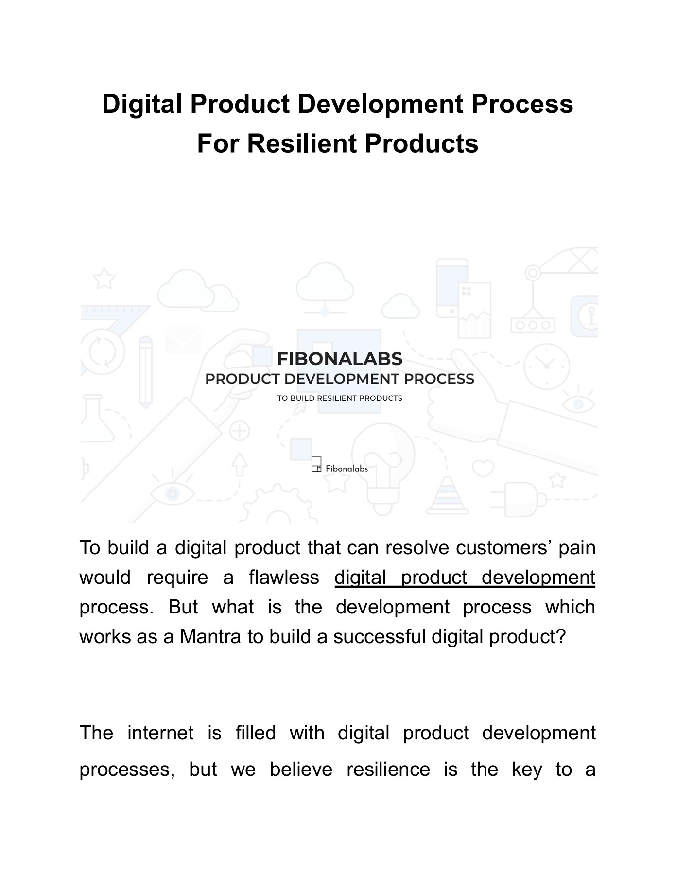 Digital Product Development Process for Resilient Products - Fibonalabs ...