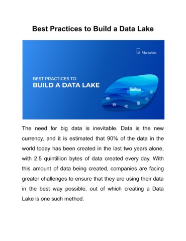 Best Practices to Build a Data Lake - Fibonalabs Digital - Page 1 - 11 ...