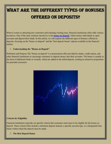 What Are the Different Types of Bonuses Offered on Deposits