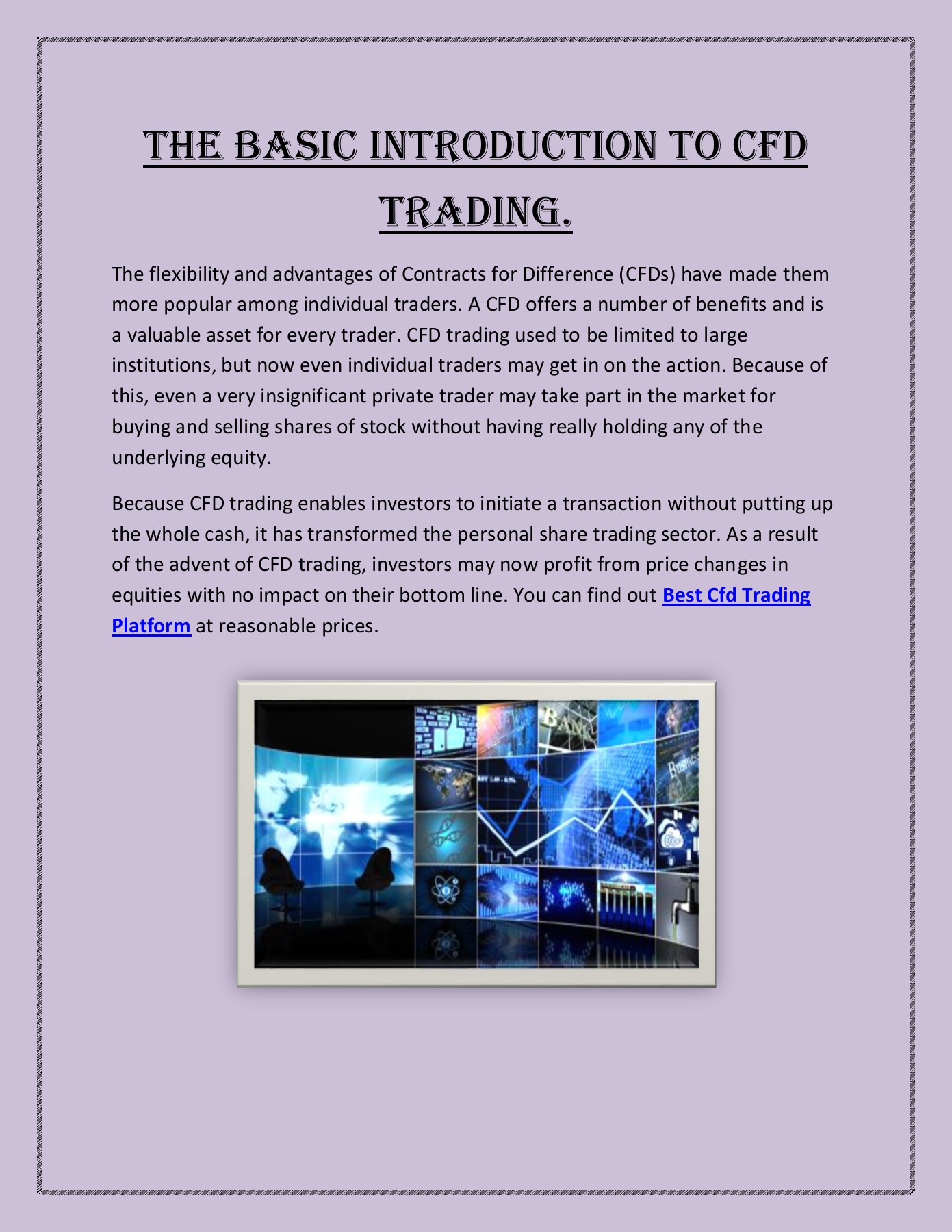 The basic introduction to CFD trading - CWG Martrks - Page 1 - 3 | Flip PDF Online | PubHTML5