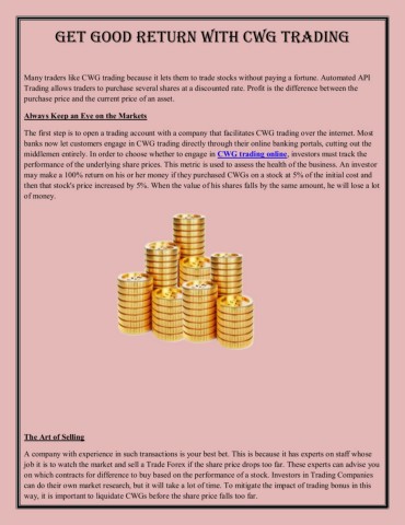Get Good Return with CWG Trading