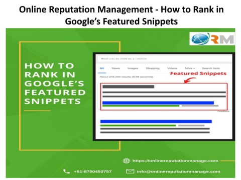 Online Reputation Management - How to Rank in Google’s Featured Snippets