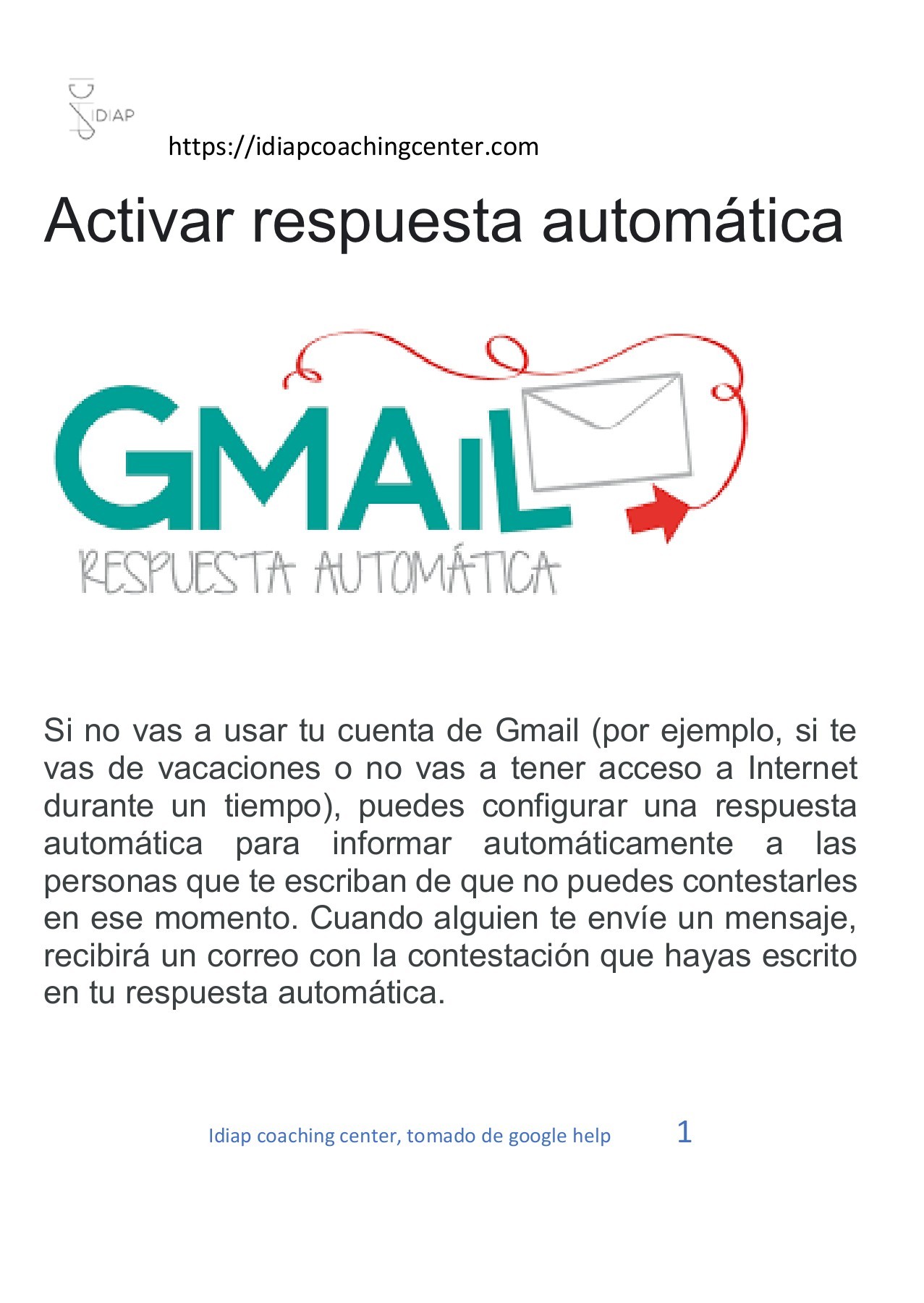 Activar respuesta automática en gmail - Mario R. Dickson G. - Page 1 ...