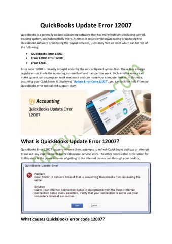 QuickBooks Update Error 12007 - jonas89kahnwald - Page 1 - 5 | Flip PDF ...