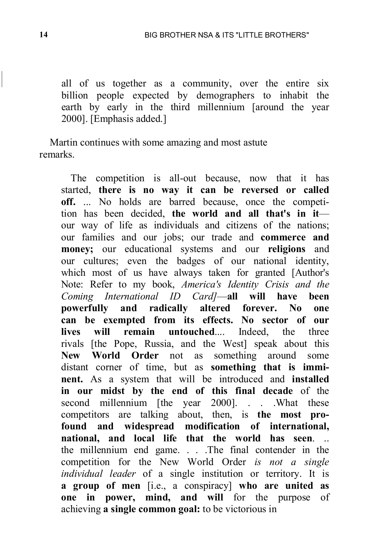 Big Brother NSA & its Little Brother, by Terry L. Cook - Guy Boulianne ...