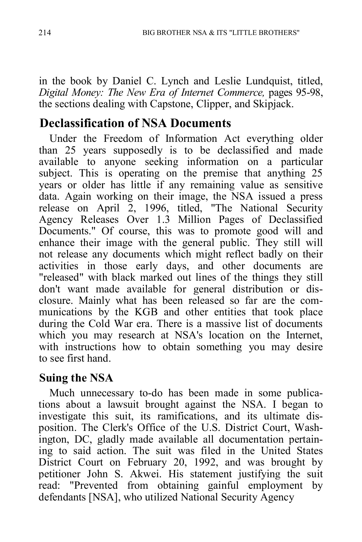 Big Brother NSA & its Little Brother, by Terry L. Cook - Guy Boulianne ...