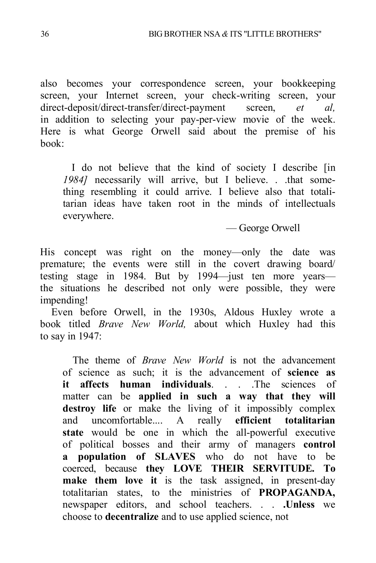Big Brother NSA & its Little Brother, by Terry L. Cook - Guy Boulianne ...