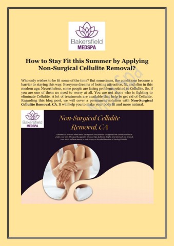 Best Non-Surgical Cellulite Removal Treatment in CA
