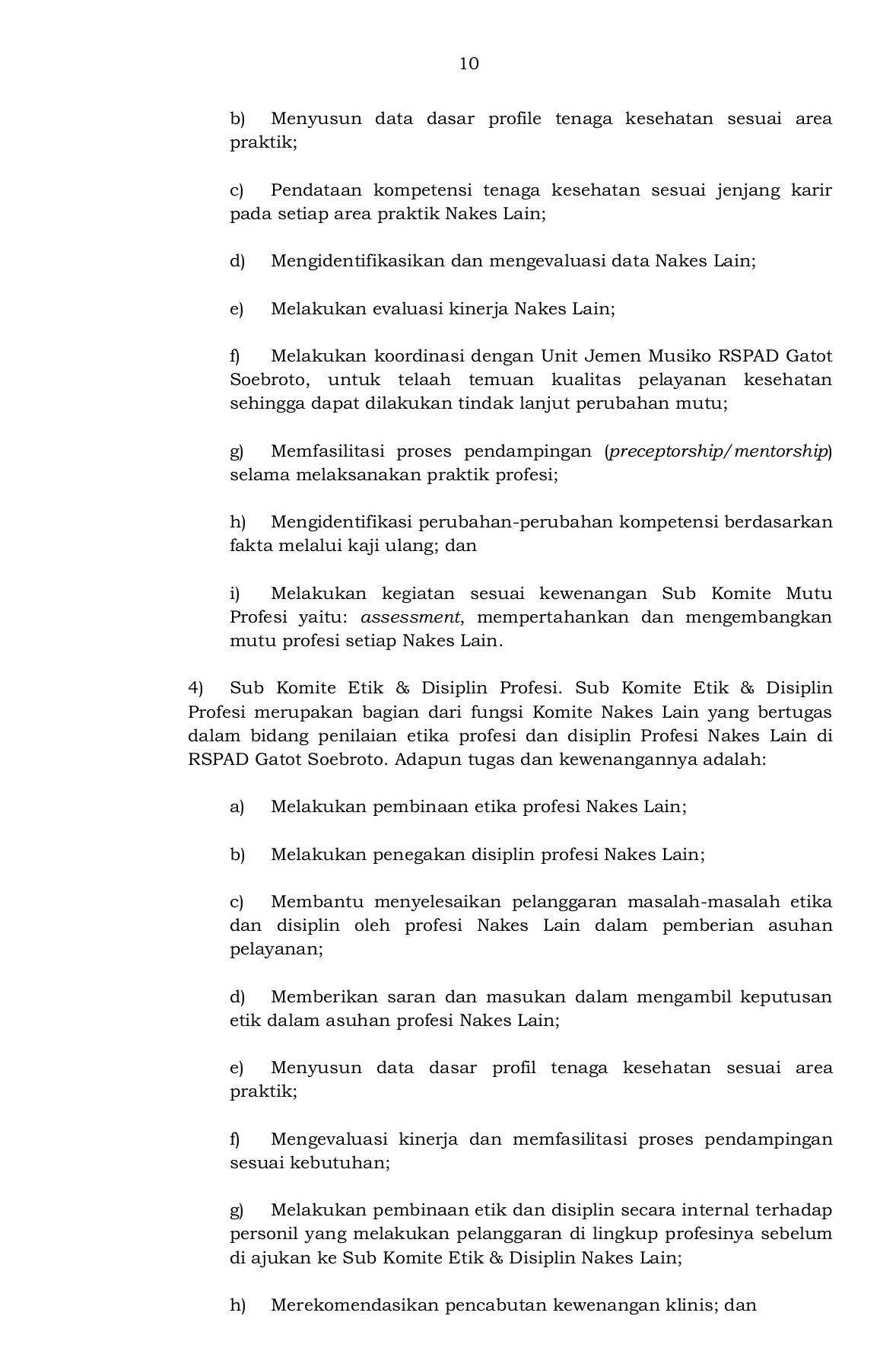 Pedoman tentang Pengorganisasian Komite Nakes Lain RSPAD Gatot Soebroto - ORGSISTODA RSPAD ...