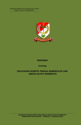 Pedoman tentang Pelayanan Komite Tenaga Kesehatan Lain RSPAD Gatot ...