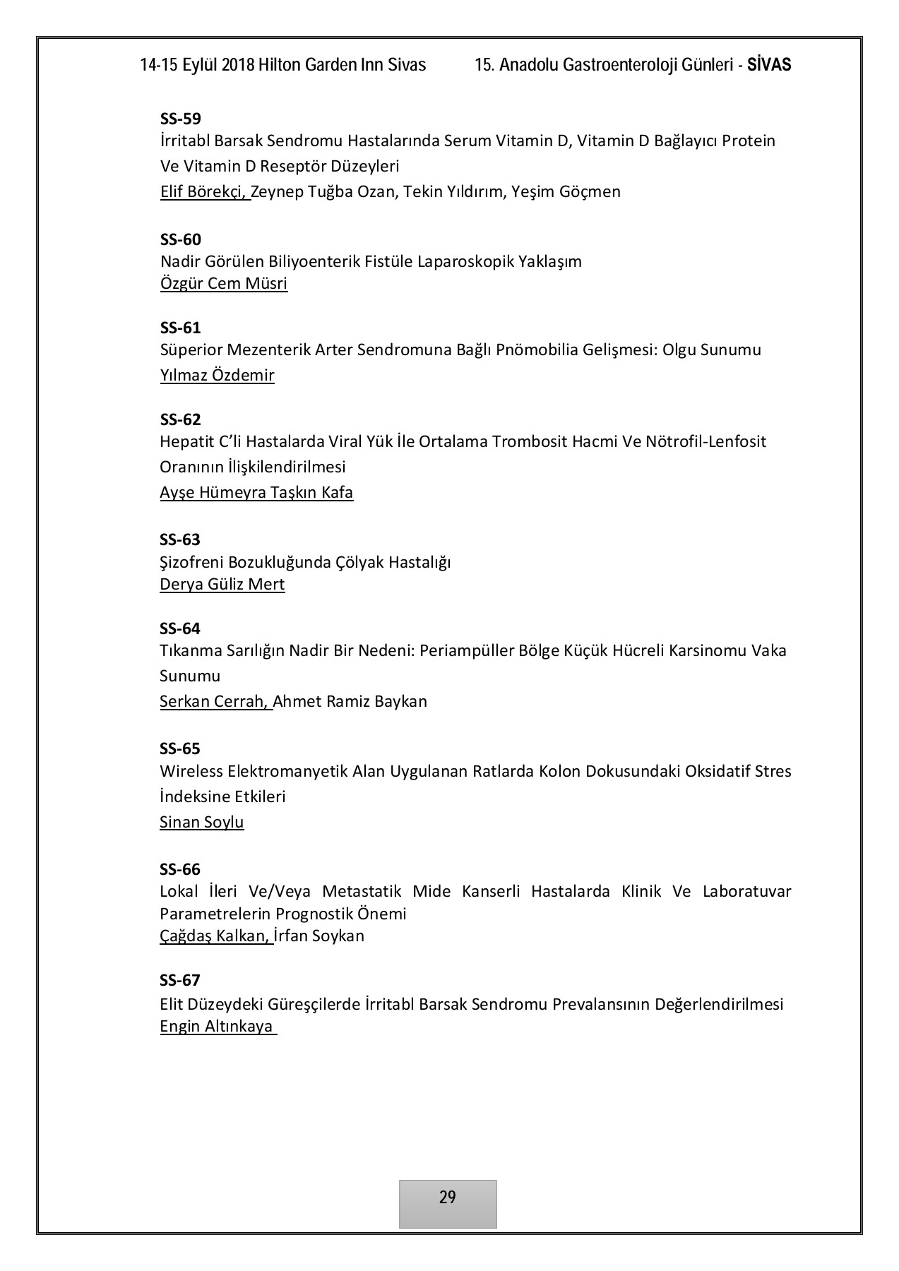 15. ANADOLU GASTROENTEROLOJİ GÜNLERİ BİLDİRİ ÖZETLERİ - enuxlead - Page 29 | Flip PDF Online ...