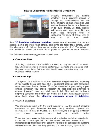 How to Choose the Right Shipping Containers - Port Shipping Containers ...