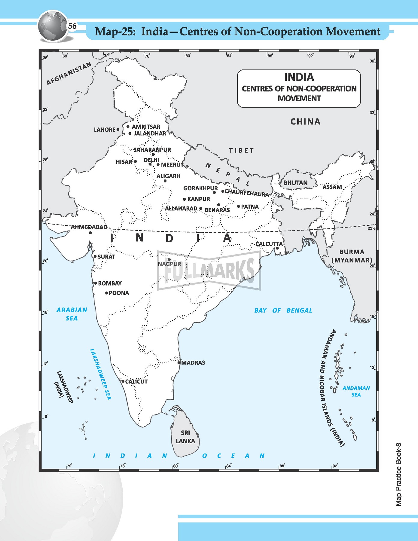 Active Map Practice Book Class 8 (Geography & History) - Full Marks Pvt ...