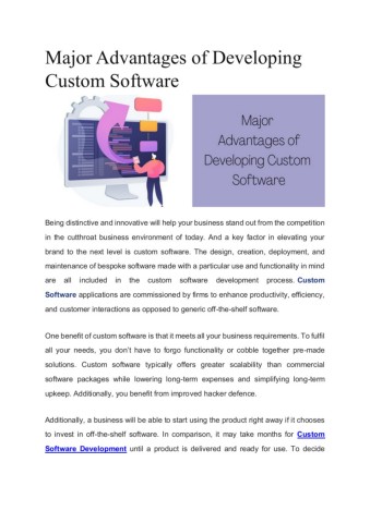Major Advantages of Developing Custom Software - XDuce Corporation - Page 1 - 8 | Flip PDF ...