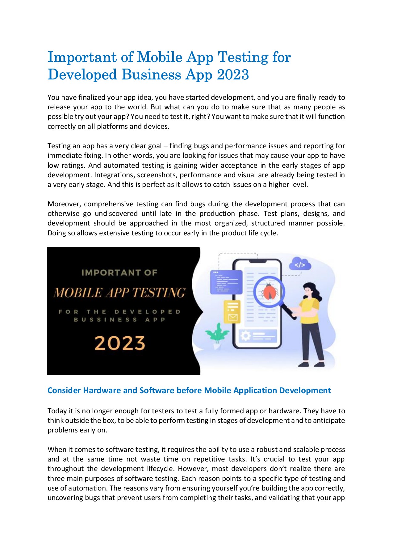 Important of Mobile App Testing for Developed Business App 2023 - Xduce ...