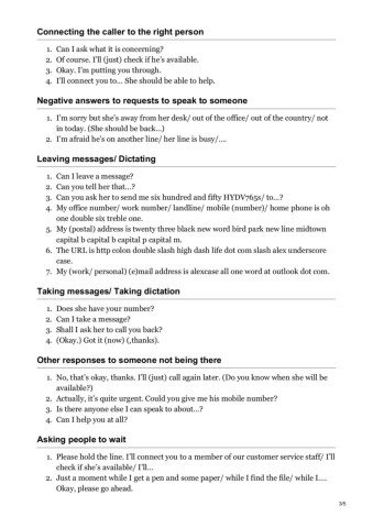 100 Useful Phrases to Help you Practise Telephone Conversations - Mr ...