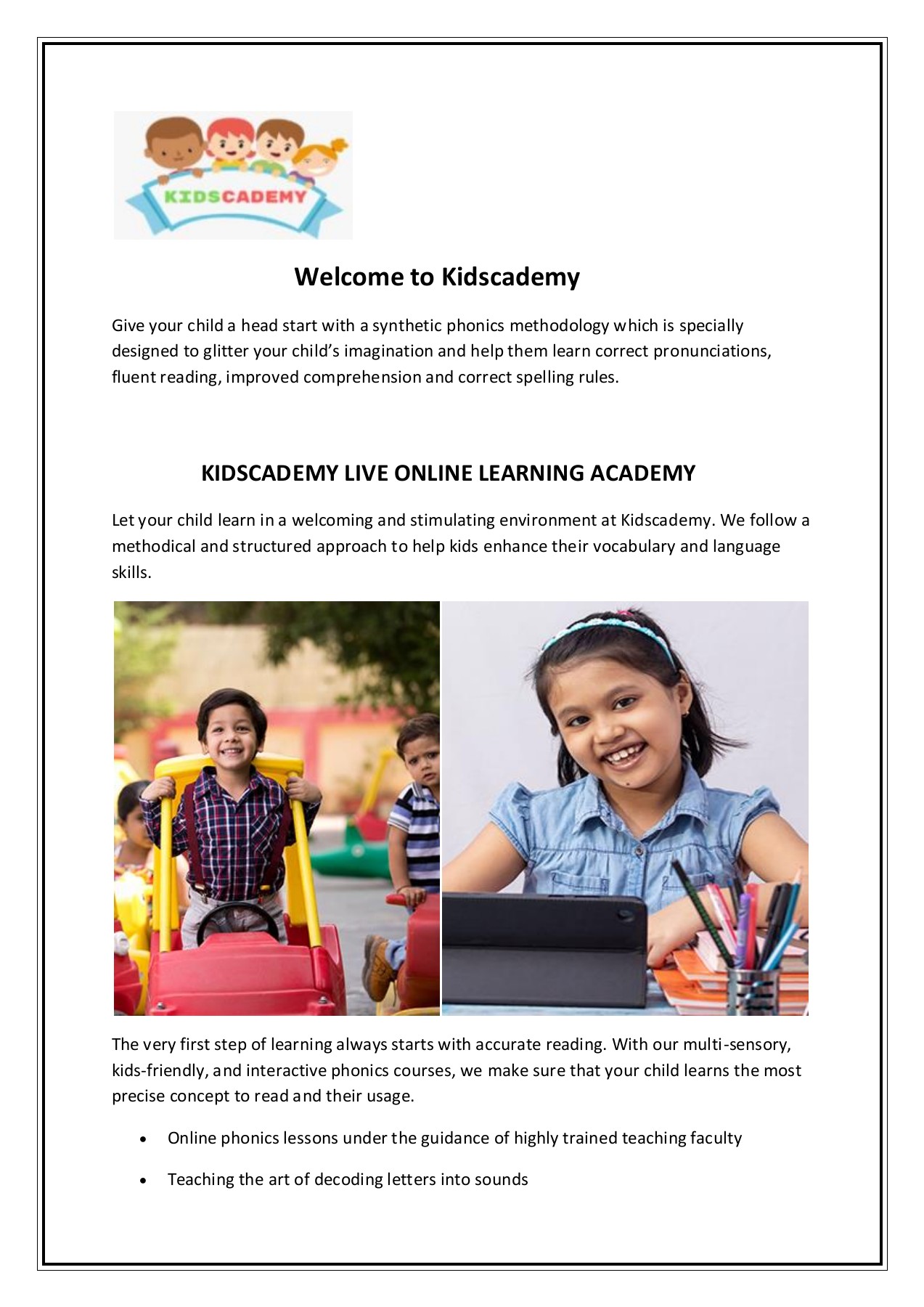 best Online Phonics Classes - Kids Academy - Page 1 - 4 | Flip PDF ...