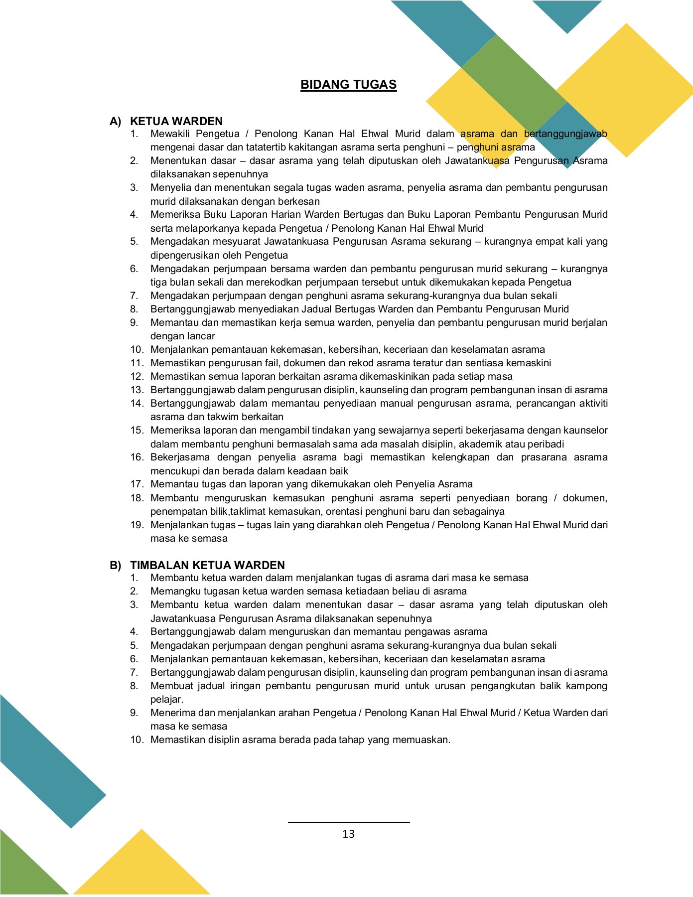 PANDUAN PENGURUSAN ASRAMA 2021 - Solihin Rozali - Muka Surat 14 | Membalik PDF Dalam talian ...