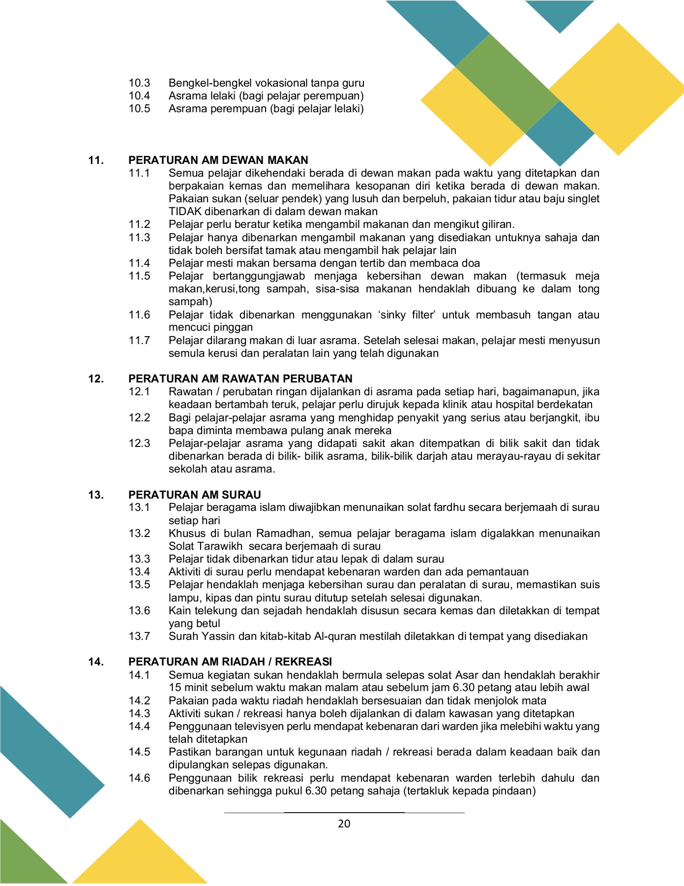 PANDUAN PENGURUSAN ASRAMA 2021 - Solihin Rozali - Muka Surat 21 | Membalik PDF Dalam talian ...