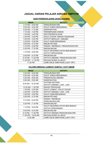 PANDUAN PENGURUSAN ASRAMA 2021 - Solihin Rozali - Muka Surat 45 | Membalik PDF Dalam talian ...