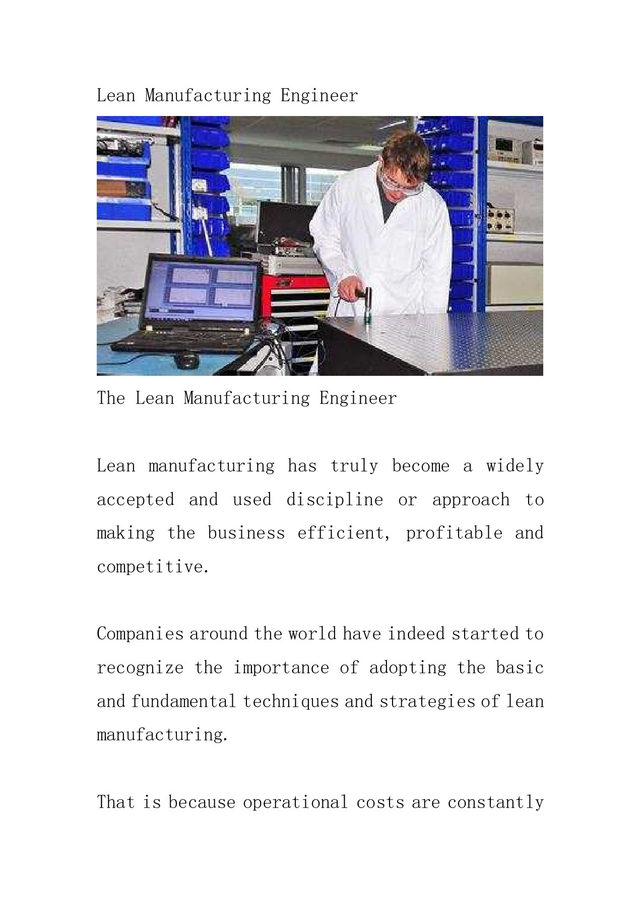 Lean Manufacturing Engineer - carine - Page 1 - 8 | Flip PDF Online ...